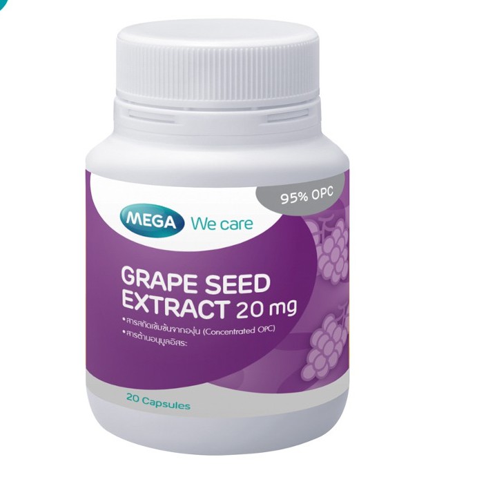 MEGA GRAPE SEED 20MG 20'S - Phartech Online